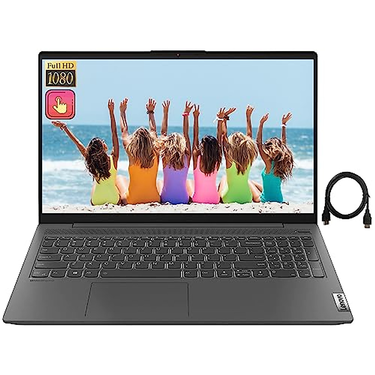 Lenovo IdeaPad 5i 15.6" FHD Touch Screen Laptop, Intel 4Core i7 1165G7 up to 4.7GHz,Iris Xe Graphics, 8GB RAM 512GB PCle SSD, Backlit Keyboard, Fingerprint Reader, WiFi 6, with 4K HDMI Cable