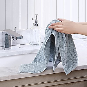 Tommy Bahama- Hand Towels, Absorbent & Fade Resistant Cotton Towel Set, Fashionable Bathroom Decor (Island Retreat Bay Blue, 2 Piece)