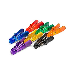 Kizmos Magnetic Multipurpose Bag Clips, Set of 7, Multicolored & Kikkerland Woodlands Bag Clip, Set of 6