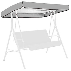 Swing Canopy Replacement, 75x47 Waterproof Swing Cover Replacement, Sunproof Outdoor Swing Cover for Garden Swing Chair Patio Hammock Grey Swing Cover Replacement Swing Cover Swing Seat Replacement