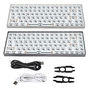 Yunseity DIY Mechanical Keyboard Kit, 84 Keys Custom RGB Hot Swap Keyboard Wired Gaming Keyboard with Keycap Puller and USB Cable Support 5 Pin Shaft 3 Pin Shaft(Silver White)
