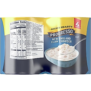 Progresso Rich & Hearty, New England Clam Chowder Soup, 18.5 oz., 4 Pack