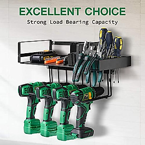 Power Tool Organizer, Heavy Duty Metal Tool Shelf, Drill Wall Mounted Storage Rack,Tool Storage Organizer Holder for Power Tool Removable Design, Perfect for Garage, Warehouse