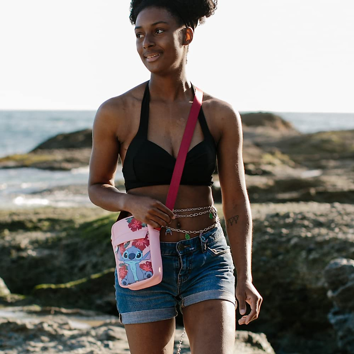 Disney Bag, Crossbody, Lilo, Stitch Sweet Smiling Pose, Vegan Leather