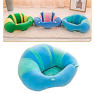 SealSee Baby Support Seat Sofa Plush Soft Animal Shaped Baby Learning to Sit Chair Keep Sitting Posture Comfortable for 3-16 Months Baby (Blue)