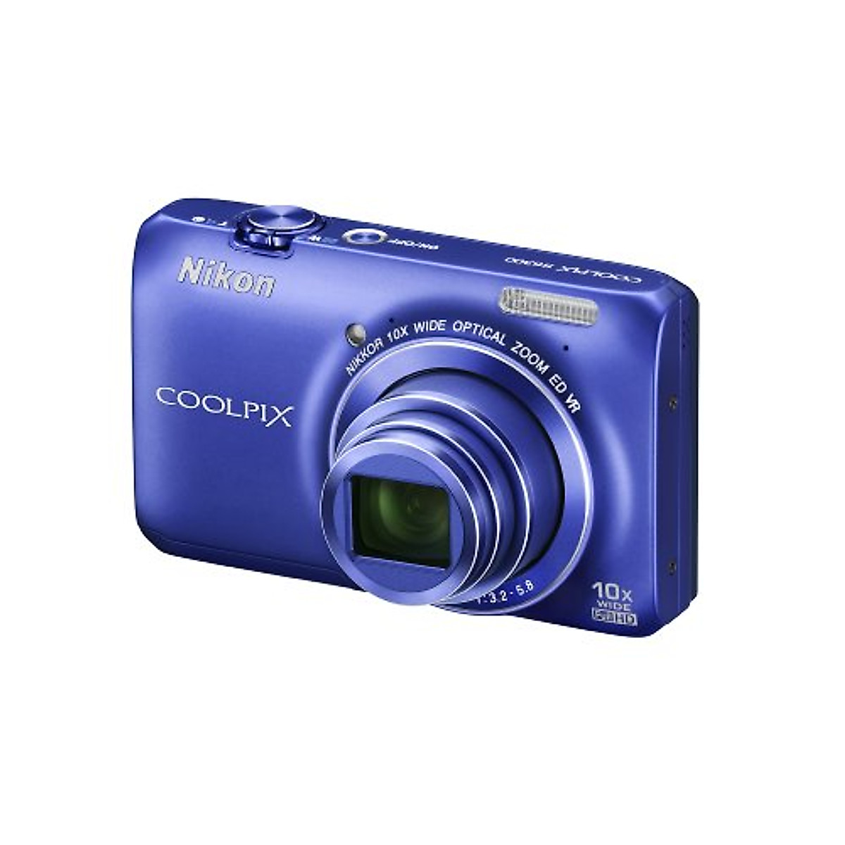 Nikon COOLPIX S6300 16 MP Digital Camera with 10x Zoom NIKKOR Glass Lens and Full HD 1080p Video (Blue)