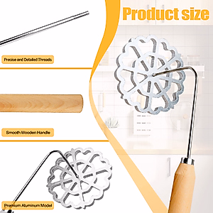 Bunuelos Mold Rosette Iron Molds Set with Wooden Handle, Lotus Flower Bunuelos Cookie Maker Mold, Funnel Cake Maker Cooking Stamp Maker Kit，4.7 Inches