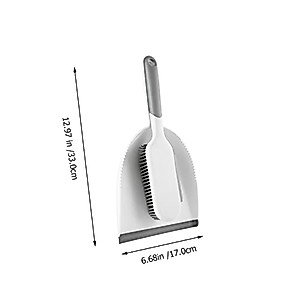 COOLHIYA 2 Pcs Set White Tiny Broom Small Dustpan Pp Desktop Cleaning Tools Dust Pan and Brush
