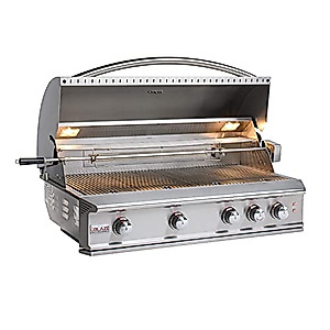 Outdoor Kitchen Professional Built-in BBQ Grill | 44" 4-Burner Propane Gas LP Grill W/Rear Infrared Burner | Perfect for Outdoor Cooking & Entertaining by Blaze |Stainless Steel | BLZ-4PRO-LP
