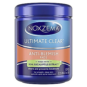 Noxzema Ultimate Clear Face Pads Clears & Prevents Acne Anti-Blemish Made with Over 60% Alcohol 90 Count