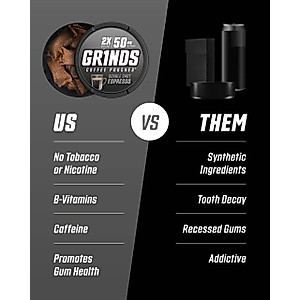 Grinds Coffee Pouches | Try Em All 10 Can Variety Pack | Tobacco & Nicotine Free | Chewing Alternative | 18 Pouches Per Can | 1 Pouch eq. 1/4 Cup of Coffee (Try Em All 10 Can Variety Pack)
