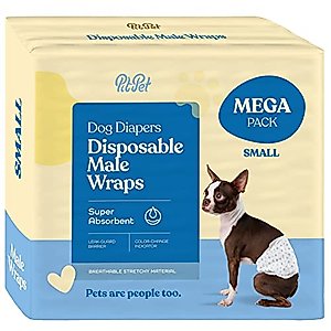 Comfortable Male Dog Diapers - 30-Pack Super Absorbent Disposable Male Dog Wraps- FlashDry Gel Technology, Wetness Indicator Doggie Diapers- Leakproof Belly Wraps for Incontinence, Excitable Urination