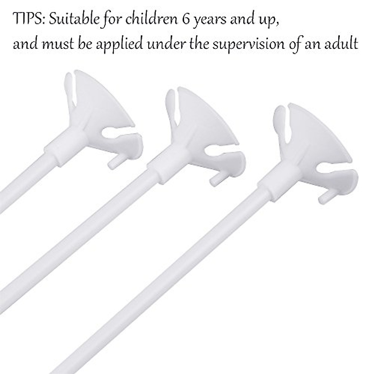 Pllieay 100 Pieces White Balloon Sticks Holders with Cups for Wedding, Party and Decor