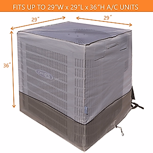 MODERN WAVE - Extra Thick Air Conditioner Cover for Outside Units - Durable Winter, Waterproof Full AC Cover (Oxford, 29"x29"x36")