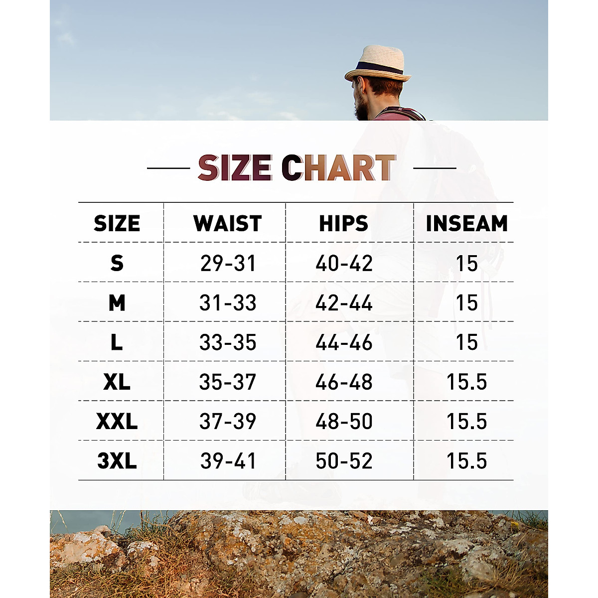 Pudolla Men's Capri Pants Quick Dry 3/4 Long Shorts with 6 Pockets for Workout Athletic Golf Hiking(Khaki Large)