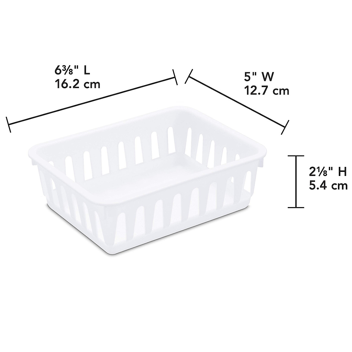 Sterilite 16058024 Mini Storage Tray, White, 24-Pack