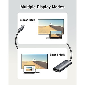 Anker USB-C to HDMI Adapter - 8K@60Hz or 4K@144Hz, for MacBook, iPad Pro, Pixelbook, XPS, and More