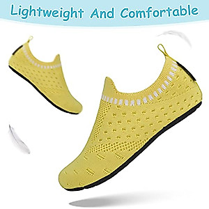 SAGUARO Kids Toddler Lightweight Slippers Shoes Socks Boys Indoor House Shoes Girls Non Slip Knit Slippers Yellow 11-12 Little Kid
