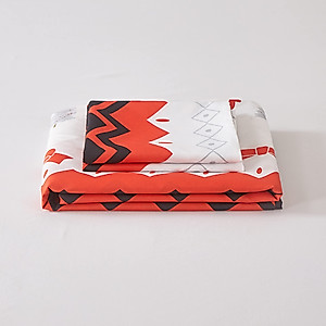 LAMEJOR Christmas Duvet Cover Set Queen Size Soft, Christmas Theme Reindeers/Bells/Christmas Trees Pattern Holiday Decor, 1 Duvet Cover+2 Pillow Cases