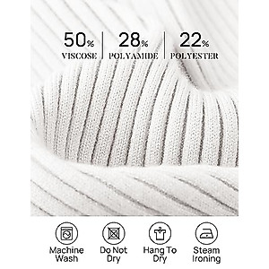 ZESICA Women's 2023 Long Sleeve Square Neck Shirts Fall Clothes Slim Fitted Ribbed Knit Sweater Basic Tee Tops,White,Large