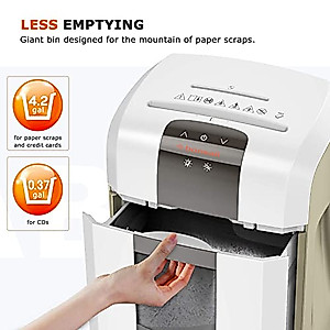 Bonsaii Evershred Pro 6-8 Sheets Super Micro-Cut Paper Shredder, 60 Mins Non-Stop Running, P-5 High Security, Ultra-Quiet Home Office Shredder for Documents/Mails/CDs/Cards, 4.2 Gallons Pullout Bin