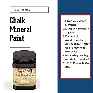 Dixie Belle Paint Company Chalk Finish Furniture Paint | Caviar (32oz) | Matte Black Chic Chalk Mineral DIY Furniture Paint
