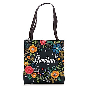 Cute Grandma Tote Bag Floral Tote Bag Best Gift For Grandma Tote Bag