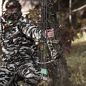 DEEPOWER 6 Pack 31 inch 100% Carbon Arrows with Lighted Nocks and Broadheads for Compound Bow and Recurve Bow Shaft Spine 350/400/500