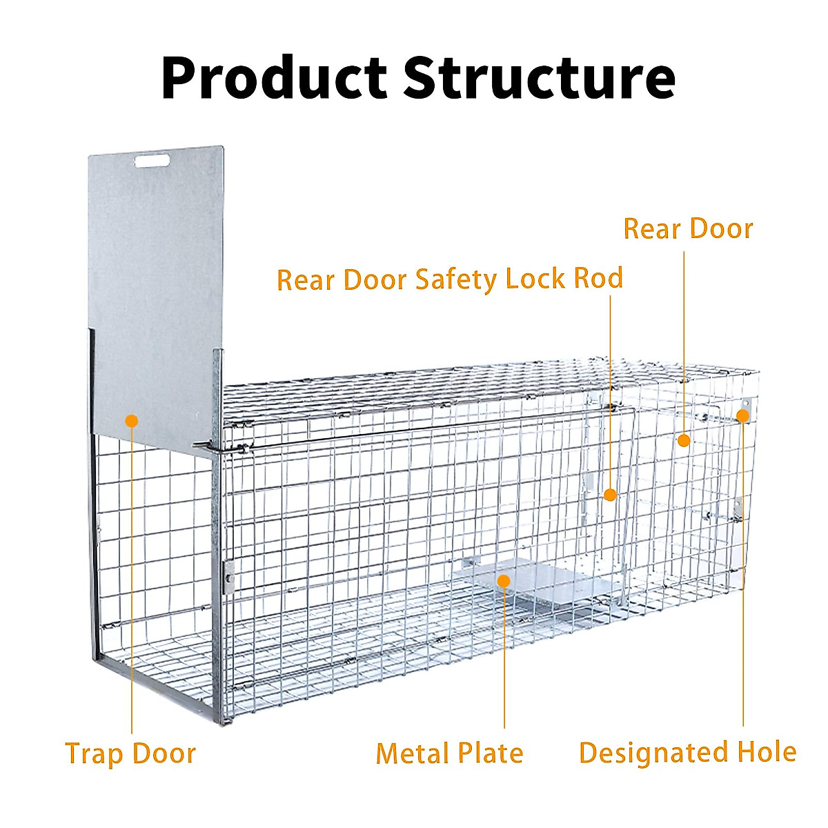57" Large Humane Live Animal Trap,Collapsible Large Animal Catcher Cage,Cage Traps for Large Dogs up to 55 pounds,Foxes,Coyotes,Bobcat,Similar Sized Animals