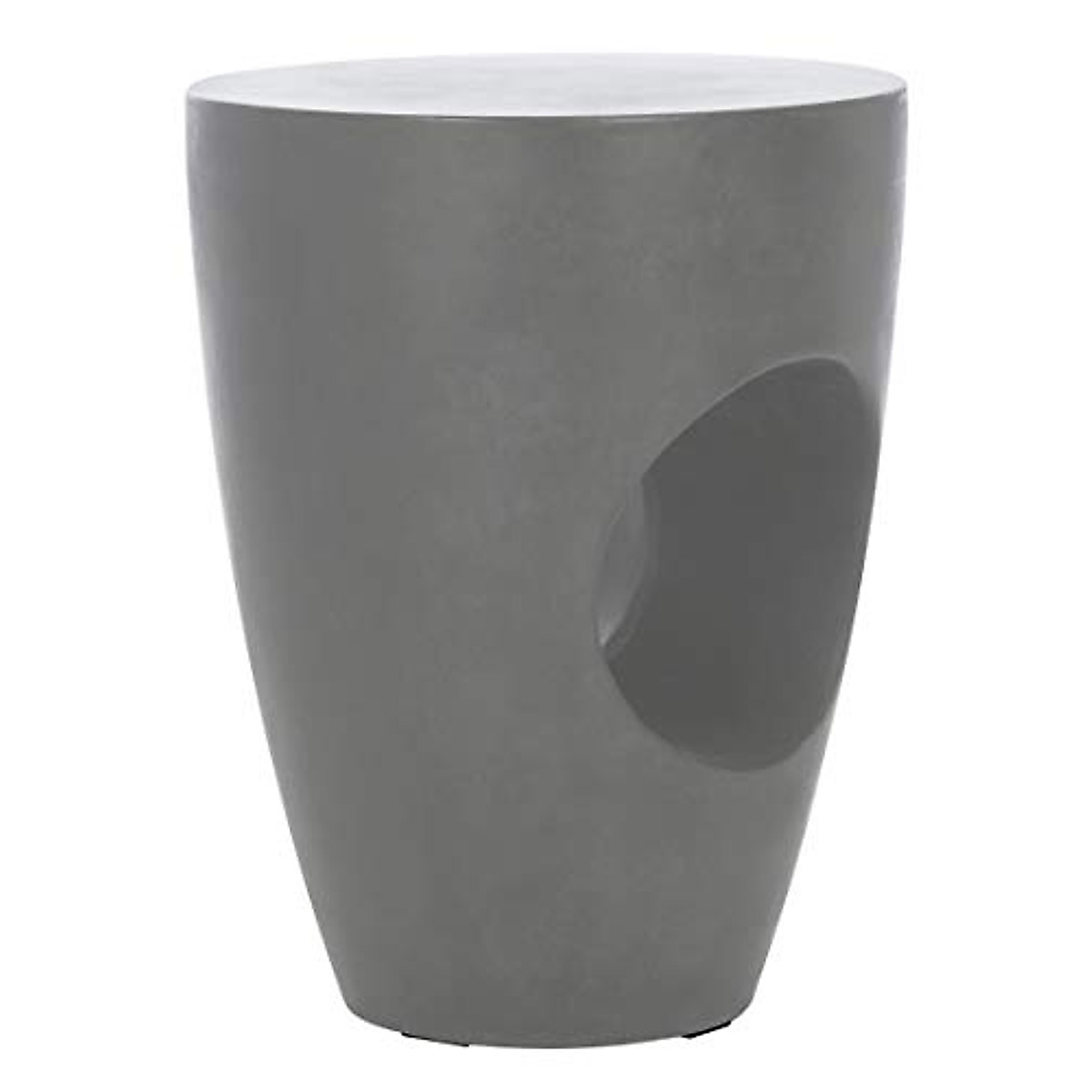 Safavieh Outdoor Collection Aishi Modern Concrete Dark Grey Round 17.7-inch Accent Table