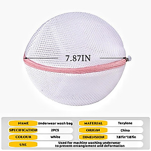 ZCYJHOT 2Pcs Underwear Laundry Bag with Zipper，Bra Washing Bag for Laundry Mesh，Honeycomb Mesh Laundry Bags for Delicates, Large Lingerie Wash Bag Pink(7.87in*7.87in)