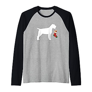 Wirehaired Pointing Griffon Christmas Stocking Stuffer Dog Raglan Baseball Tee