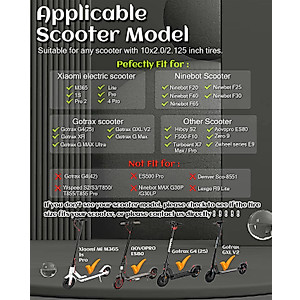 GLDYTIMES 2PCS 10x2/54-152 Solid Tire, 10x2.125 50/75-6.1 Tubeless Tyre for iScooter i9 plus isinwheel s9 max Swagtron SG-5 VOLPAM SP01 Gotrax GXL V2 Ninebot F25/ D40X/ D18W Electric Scooter, Black