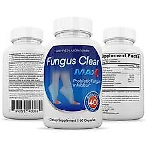 Justified Laboratories (3 Pack) Fungus Clear Max Pills 40 Billion CFU Probiotic Supports Strong Healthy Natural Clear Nails 180 Capsules