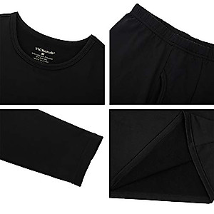 Thermal Underwear Set for Boys Long Johns Kids Base Layer Thermals Sets Boy Black
