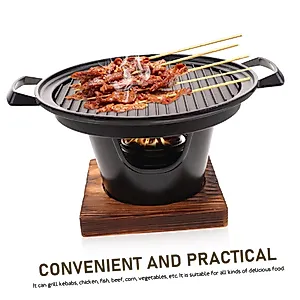 Happyyami 1 Set mini rotisserie grilling accessories for outdoor grill grilling tools for outdoor grill small portable grill portable bbq roaster portable grill girl charcoal aluminum alloy