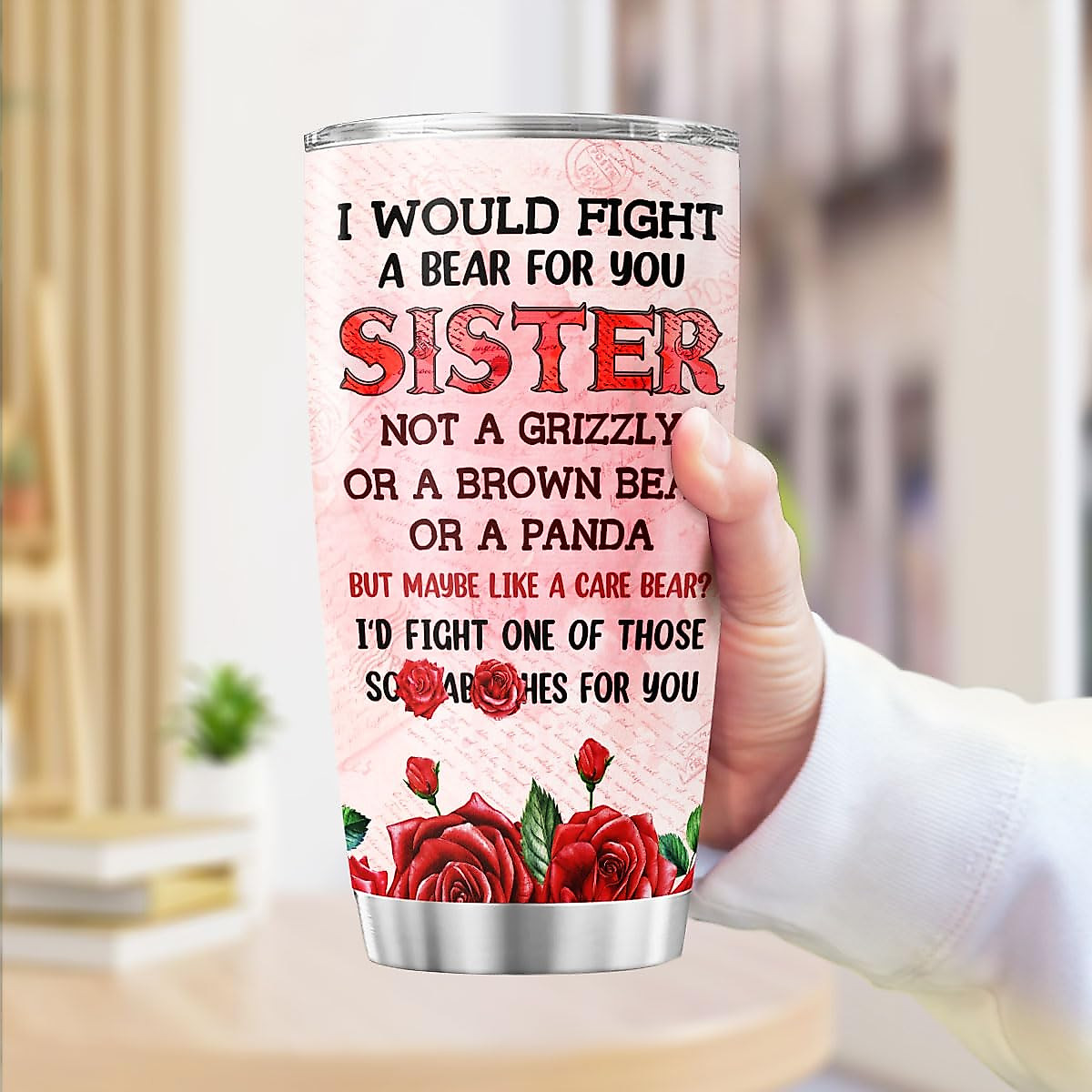 HUBUPU Tumbler 20 Oz With Lid And Straw, Soul Cups From Tumblers Sisters, Sister My Person, Sister Gifts