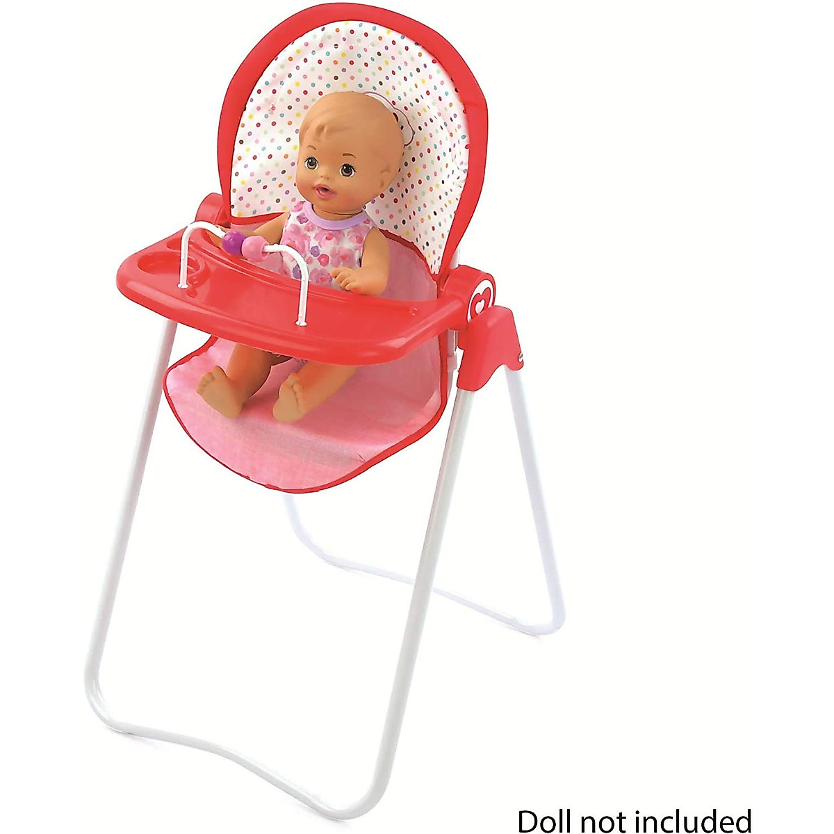 Little Mommy Snacky Doll High Chair (D92889), Front Feeding Tray with Toy Bar and Bottle Holder, Tilted Seat Function Allows Baby Doll to Nap - Fits Dolls up to 21 inches, Age 3+