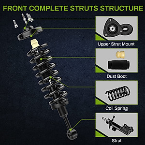 AUTOSAVER88 Front Complete Struts Compatible with 2004-2008 Ford F150, 2006-2008 Lincoln Mark Lt 4WD Shock Absorber Coil Spring Assembly