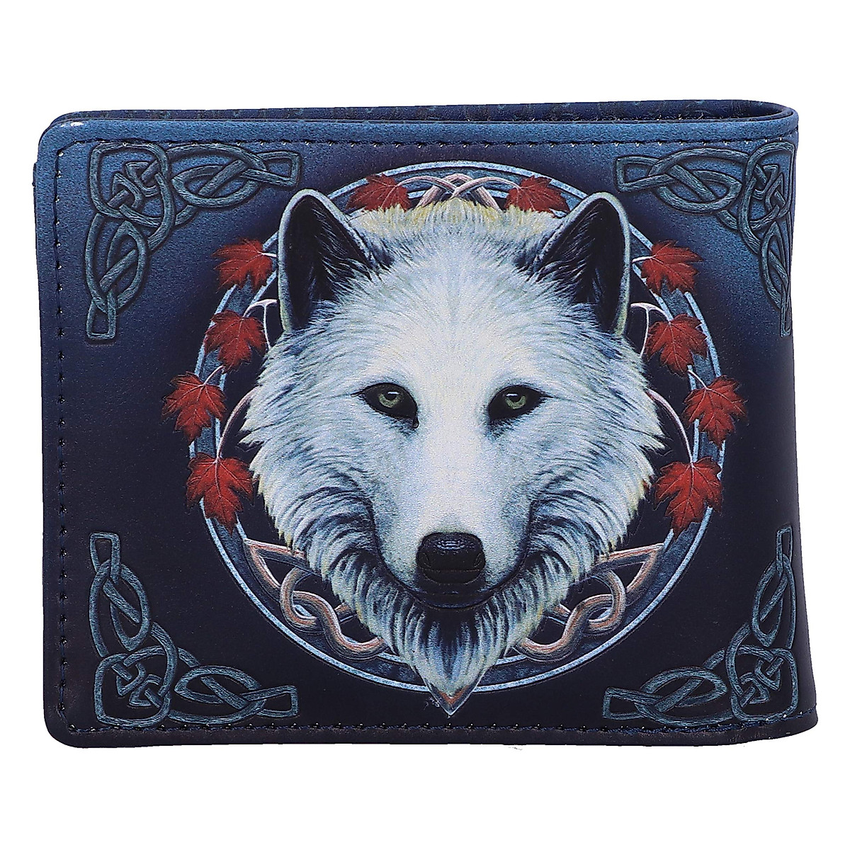 Nemesis Now Lisa Parker Guardian of The Fall White Autumn Wolf Wallet, Blue, 11cm