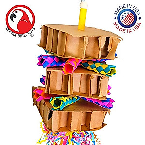Bonka Bird Toys 3734 Clown Box Medium Bird Toy Conure African Grey Shred Pleasure