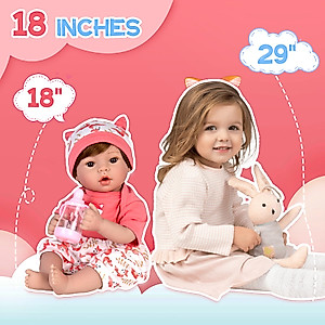 Aori Lifelike Reborn Baby Doll- 18 inch Realistic Newborn Baby Dolls, Real Life Baby Girl Dolls