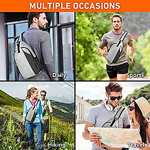 Nicole Miller Sling Bag Lightweight Crossbody Shoulder Backpack with Mesh Side Pockets Travel Hiking Chest Bag Daypack