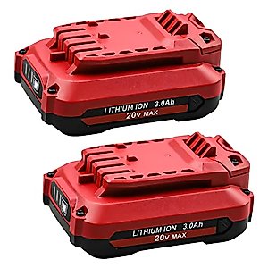 2 Pack 20V 3.0Ah Replacement for Craftsman V20 Lithium Ion Battery, Compatible with  Craftsman 20V MAX CMCB205 CMCB204 CMCB206 CMCB202 CMCB201 20 Volt Cordless Power Tools