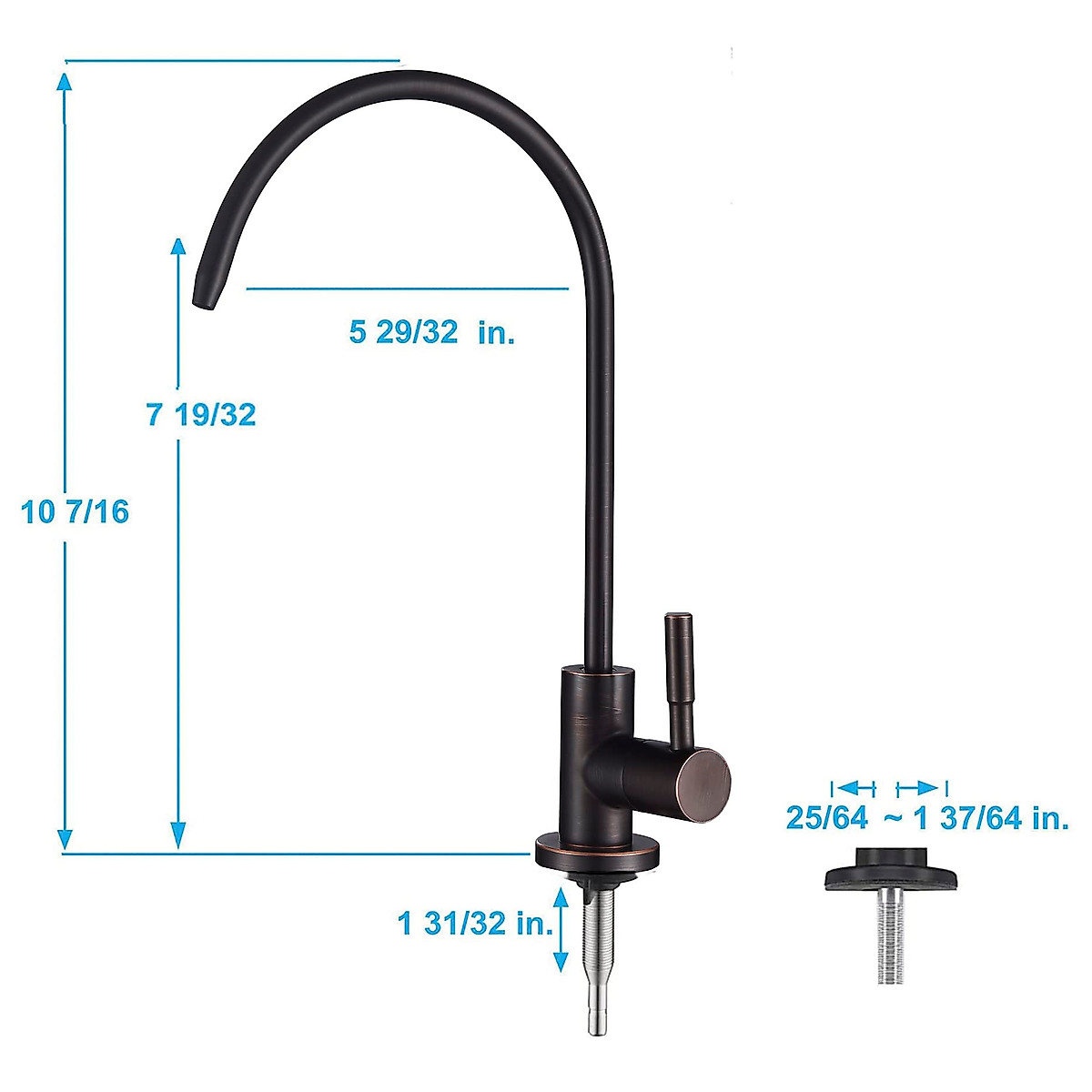 Apaix Drinking Water Faucet Oil Rubbed Bronze, Kitchen Water Purifier Faucet for Non-Air Gap Reverse Osmosis Water Filter System