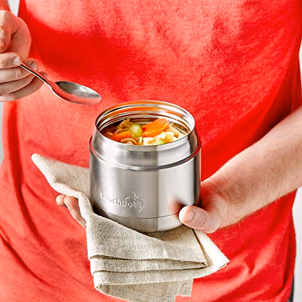 LunchBots 12oz Thermos Stainless Steel Wide Mouth - Insulated Thermos With Vented Lid - Keeps Food Hot or Cold for Hours - Leak-Proof Portable Thermal Food Jar is Ideal for Soup - 12 ounce - Navy