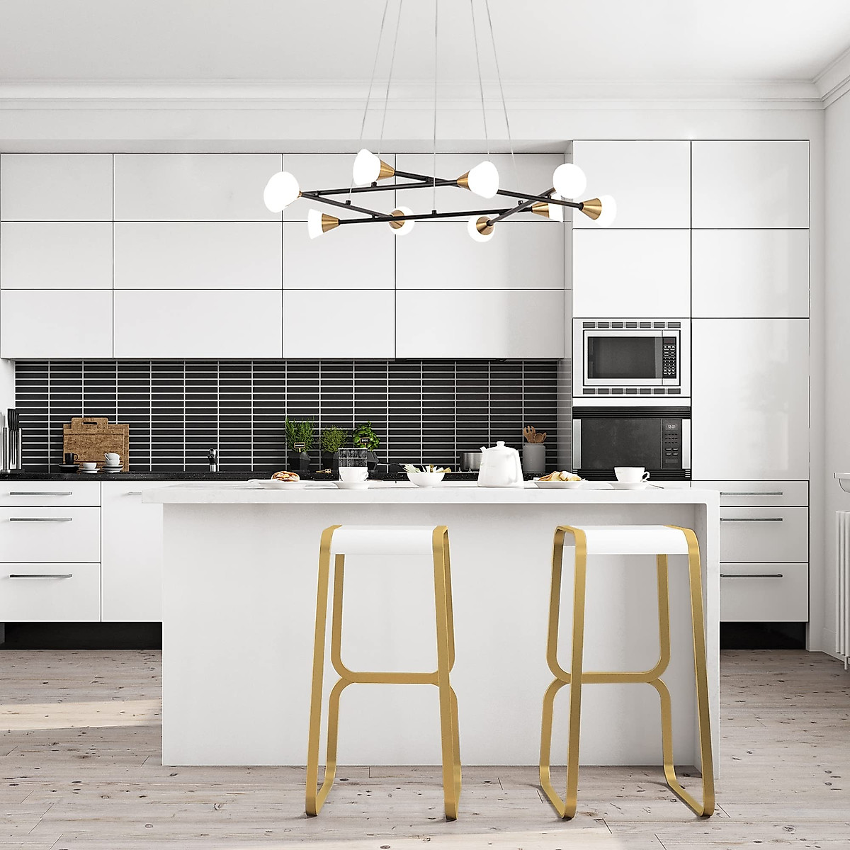 ZEVNI LED Gold Foyer Light Fixture, 10-Light Wagon Wheel Pendant Lighting, Plated Dark Copper, Warm White Glow, 2310LM, 3045K