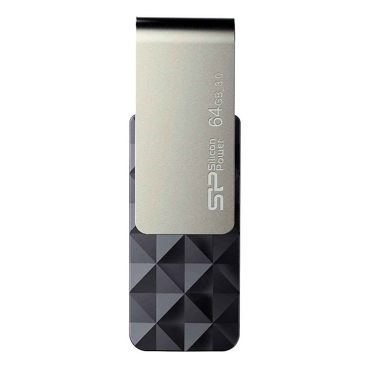 Silicon Power 64GB Blaze B30 USB 3.0 Swivel Flash Drive, Black (SP064GBUF3B30V1K)