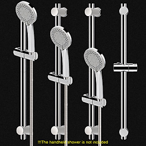 NearMoon Shower Slide Bar with Height/Angle Adjustable Handheld Shower head Holder, Bathroom SUS 304 Stainless Steel Shower Head Holder for Bath (Screw Mounted, Chrome Finish)