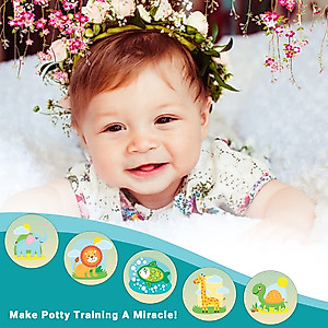 Miracle Potty Training Color Changing Stickers for Girls and Boys | Jungle Animal Toddler Potty Training Seat Toilet Sticker | Use with or Without Printable Potty Chart Or Potty Watch | 5 Pack